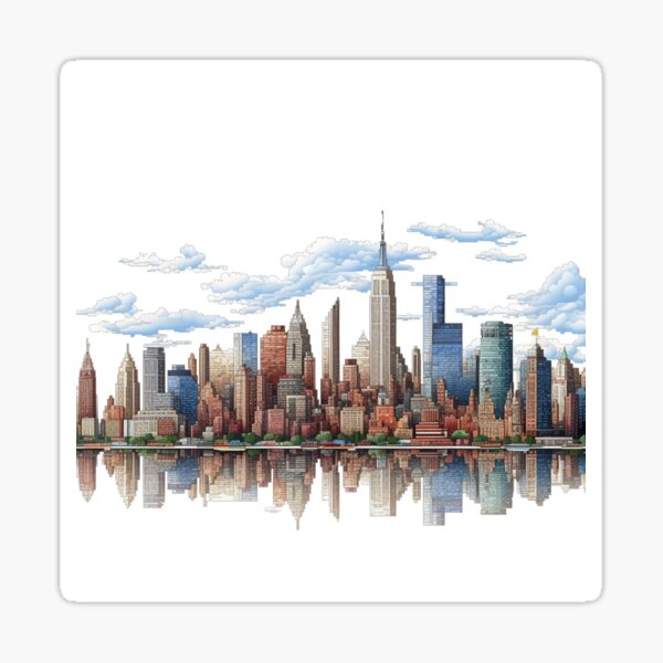 "New York City Skyline Pixel Art" Sticker for Sale by Toni Torres ...