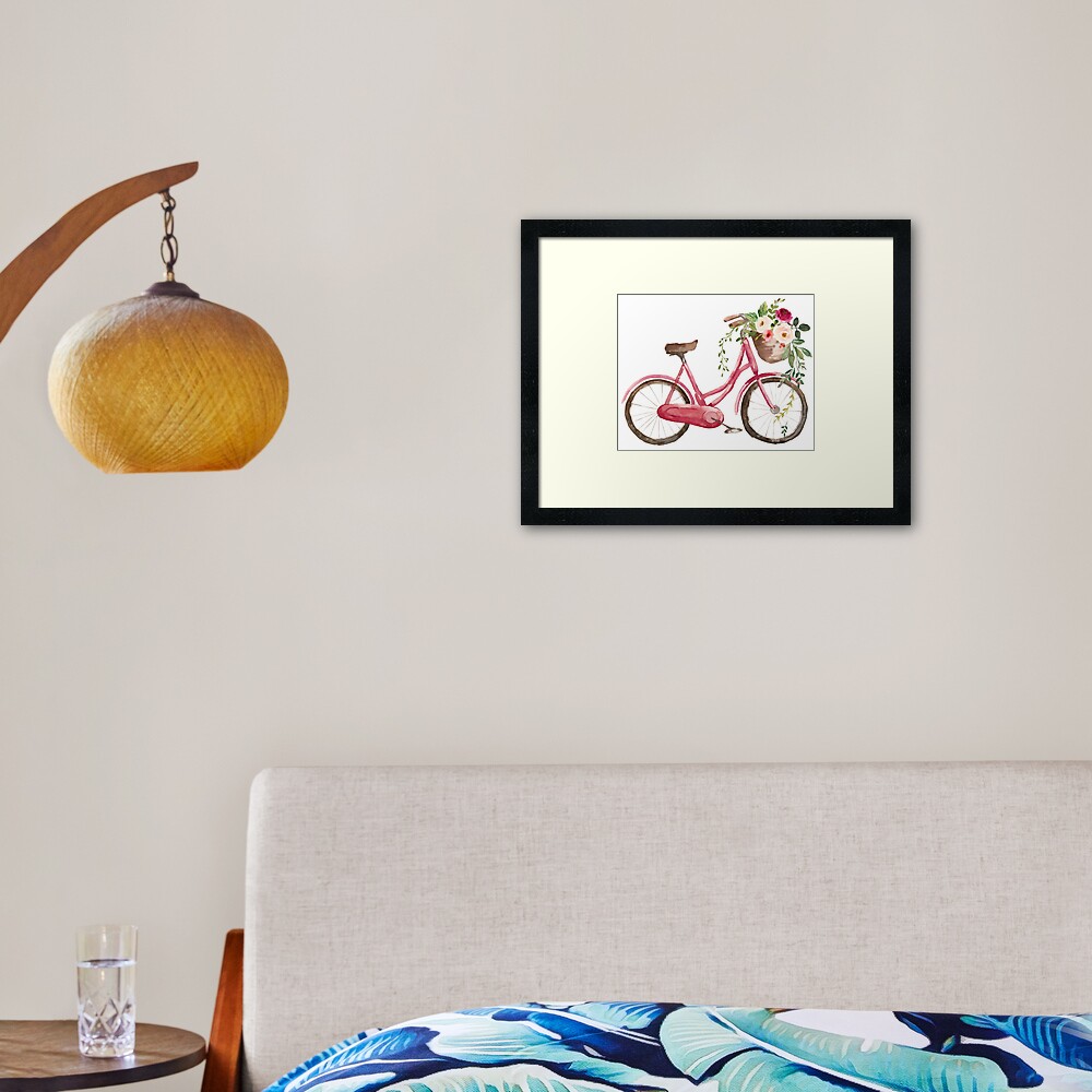 "Spring Flower Bike" Framed Art Print for Sale by junkydotcom | Redbubble