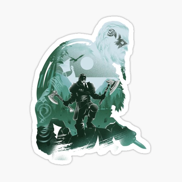 "Valhalla Adventure v2" Sticker for Sale by Hypertwenty Designs | Redbubble
