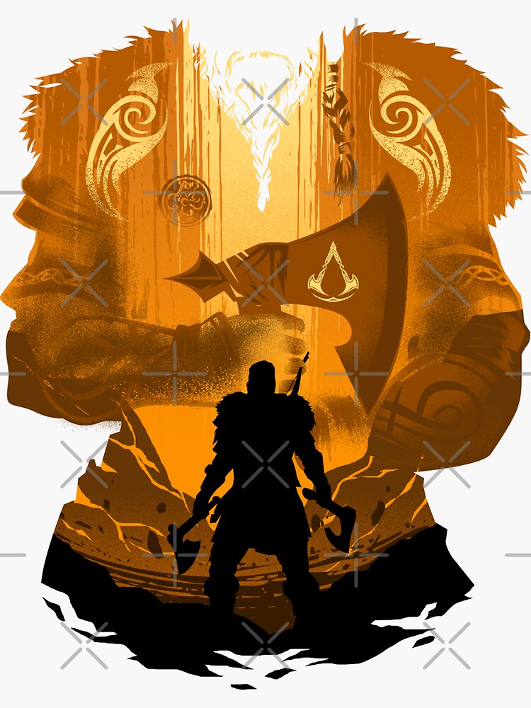 "Eivor Silhouette ACV" Sticker for Sale by Hypertwenty Designs | Redbubble