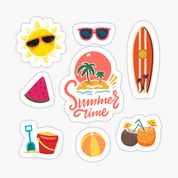 "Summer Time Sticker Pack" Sticker for Sale by PurpleWay | Redbubble