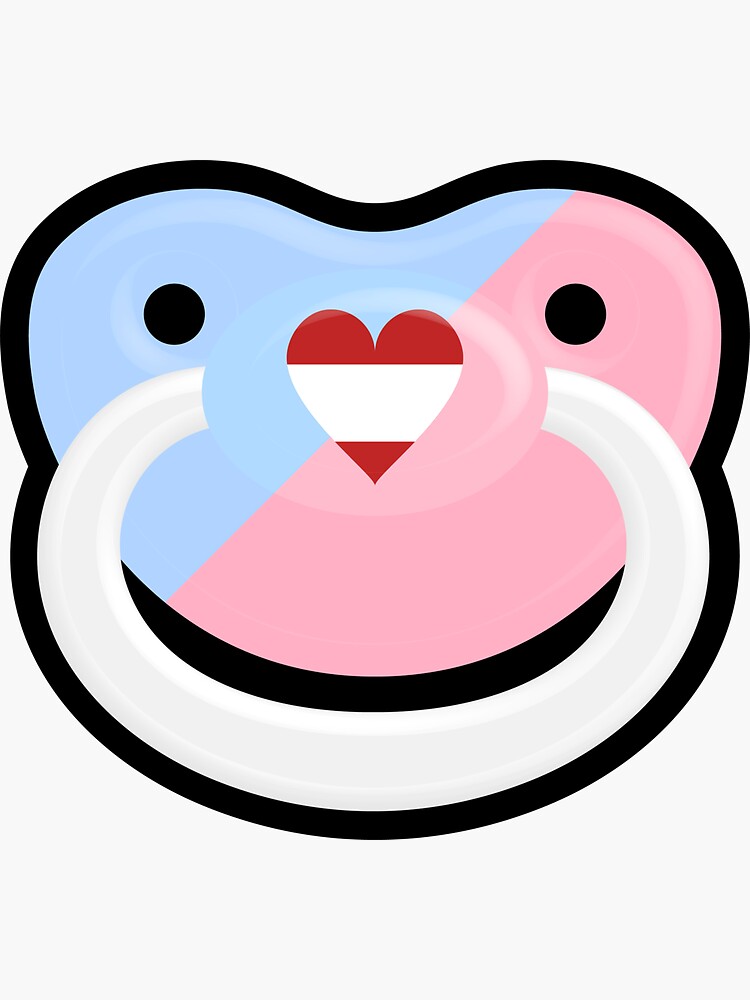 "ABDL / Little Pride Symbol Pacifier Design (Bordered)" Sticker for Sale by Ella Jameson | Redbubble