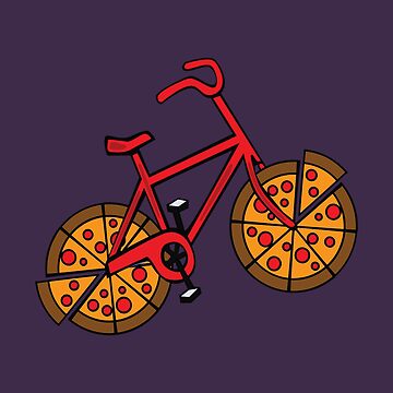 "Pizza bike with pizza slice wheels " Sticker for Sale by Donutlovers ...