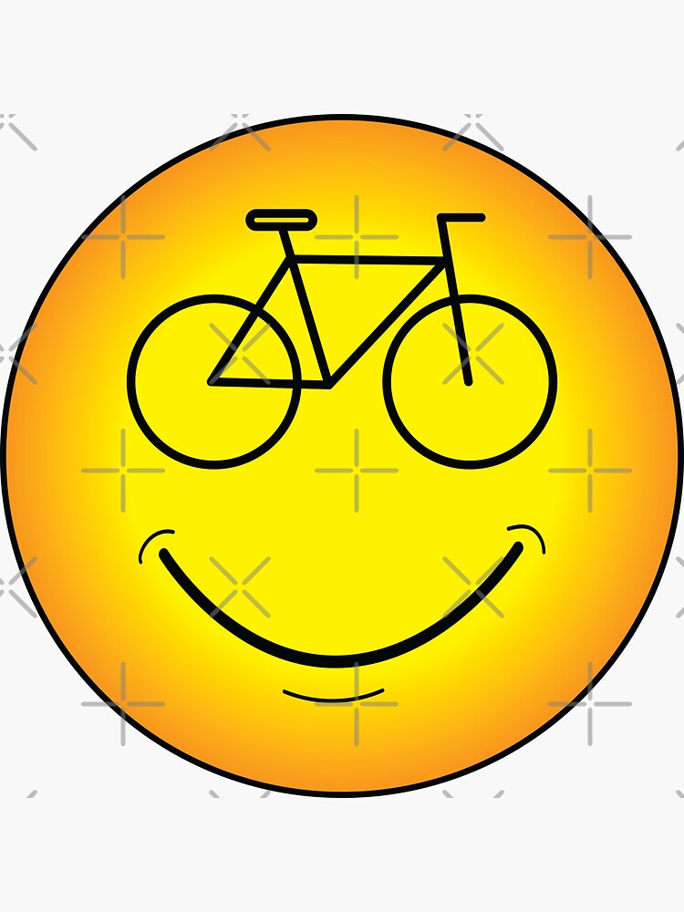 "Funny emoticon face with bike eyes " Sticker for Sale by Donutlovers ...