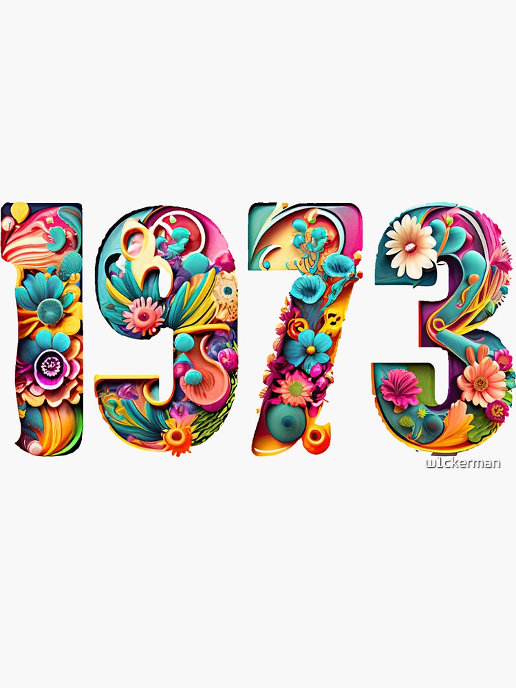 "Groovy colourful 1973 seventies lettering vintage birthday retro ...