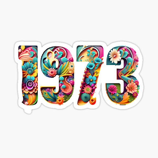"Groovy colourful 1973 seventies lettering vintage birthday retro ...