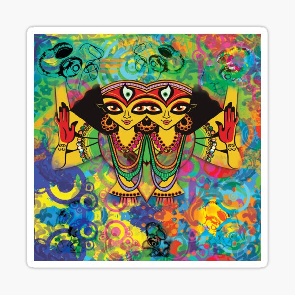 "INDIAN FUSION POP ART" Sticker for Sale by anjaney | Redbubble