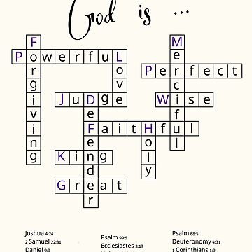 "Fun Crossword Puzzle God is Bible Verses Character of God Christian ...