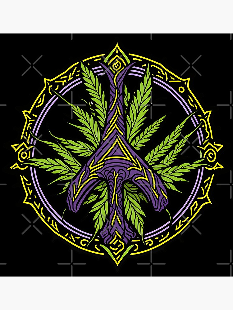 Peace Logo Weed Peace Alien Weed Vinyl Decal, Marijuana, Flying