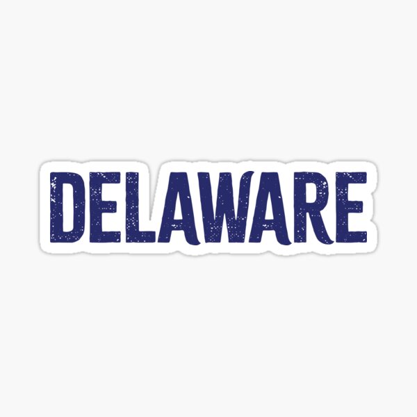 "Delaware Block Letter Type City State Name" Sticker for Sale by ...