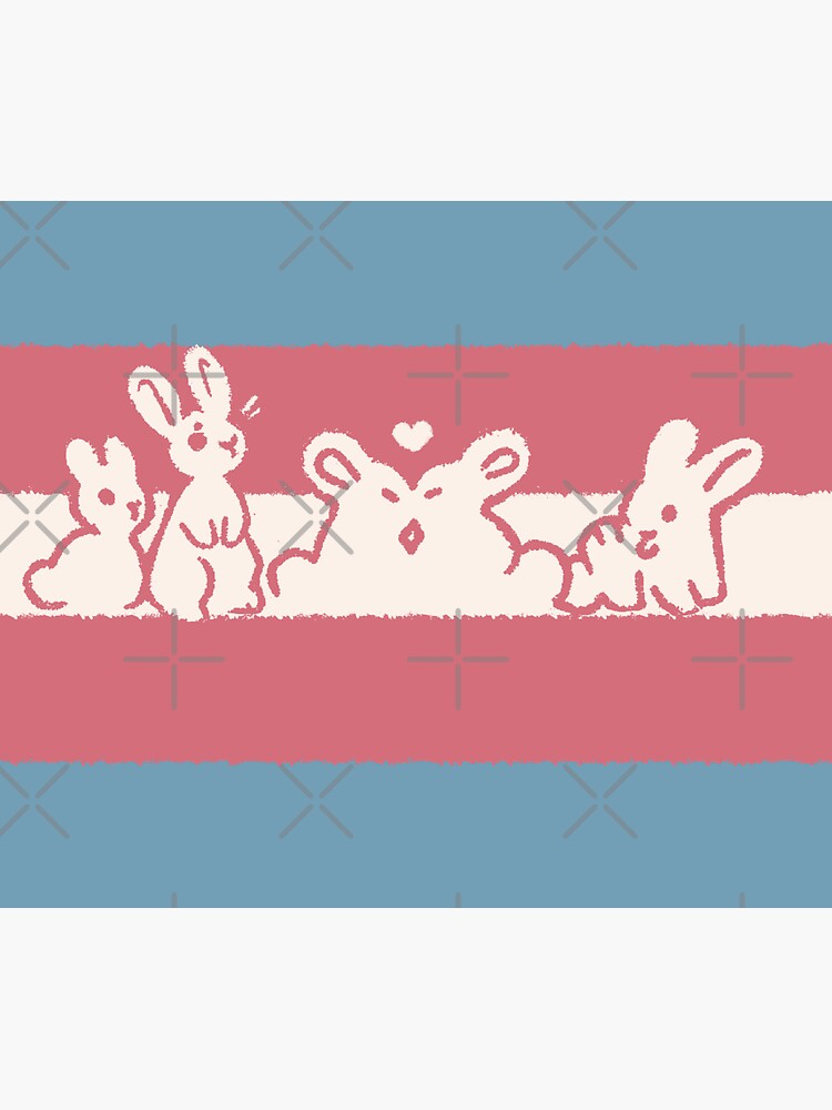 "Trans Pride Flag (with bunnies!)" Sticker for Sale by starsleeps ...