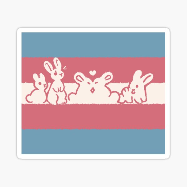 "Trans Pride Flag (with bunnies!)" Sticker for Sale by starsleeps ...