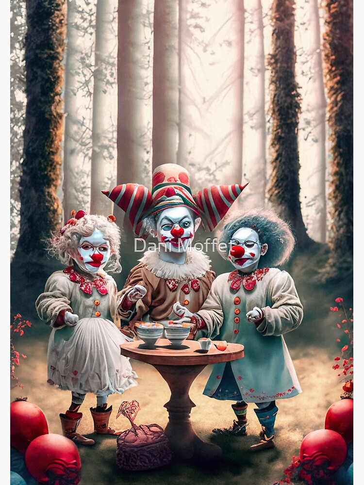 "Gothic Clown Tea Party" Sticker for Sale by Dani-Moffet | Redbubble