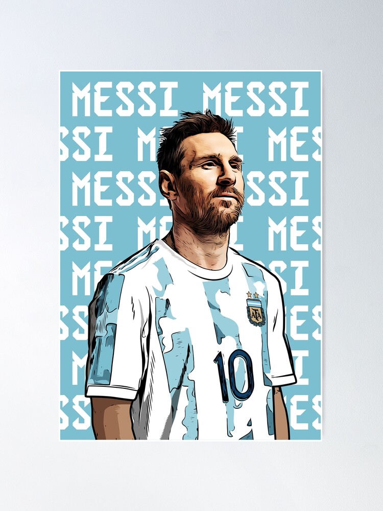 Il Poster Grafica Vintage Del Calcio - Lionel Messi, Il Re Del Calcio ...