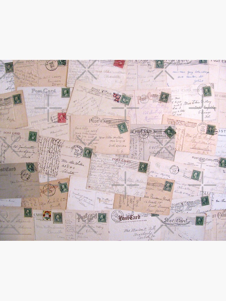 "Scattered Antique Posted Postcards" Sticker by collageDP | Redbubble