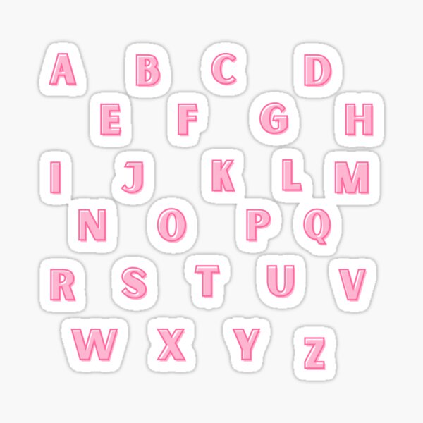 "Pink uppercase letters" Sticker for Sale by kylieoyoung | Redbubble