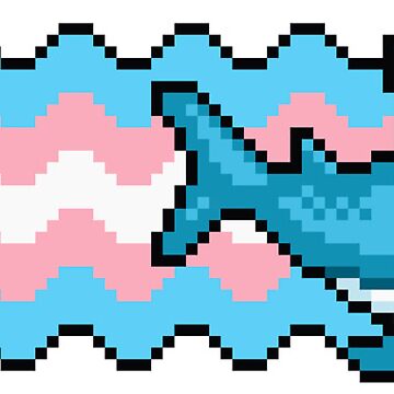 "Blahaj Trans Pride Pixel Art" Sticker for Sale by XE3EP-Pixel-Art ...