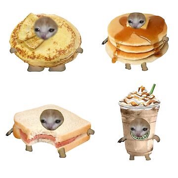 "Breakfast Cat Meme" Sticker for Sale by Ka Bong | Redbubble