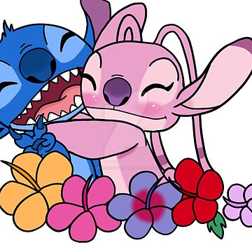 Lámina rígida con la obra «Amor stitch y Angel » de Reality Fan | Redbubble