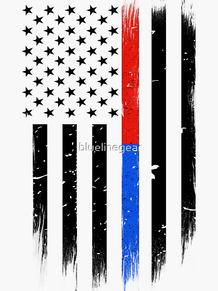 "Thin Red Blue Line Flag First Responders Gift" Sticker for Sale by ...