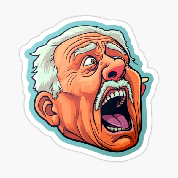 "old man screaming meme" Sticker for Sale by Meme-Sticker | Redbubble