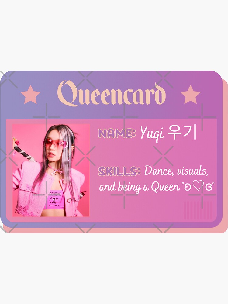 "Yuqi Queencard Gi-dle kpop" Sticker for Sale by monkeybananas | Redbubble