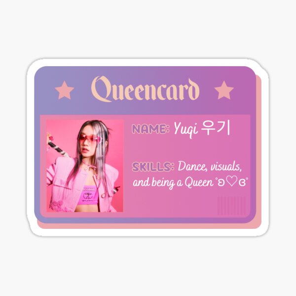 "Yuqi Queencard Gi-dle kpop" Sticker for Sale by monkeybananas | Redbubble