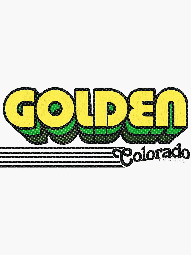 "Golden, Colorado | Retro Stripes" Sticker for Sale by retroready ...