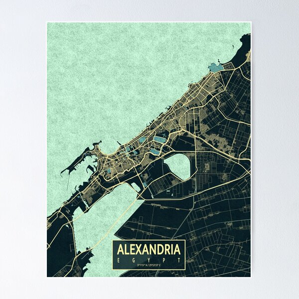 "Alexandria City Map of Egypt - Summer" Poster for Sale by deMAP ...