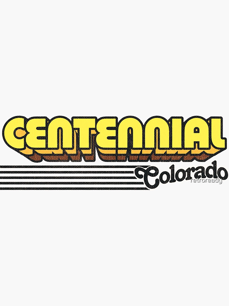 "Centennial, Colorado | Retro Stripes" Sticker by retroready | Redbubble