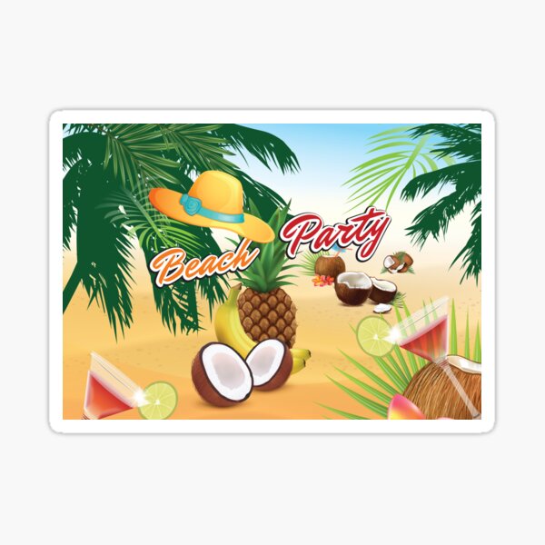 "Beach Party" Sticker by Bled1 | Redbubble