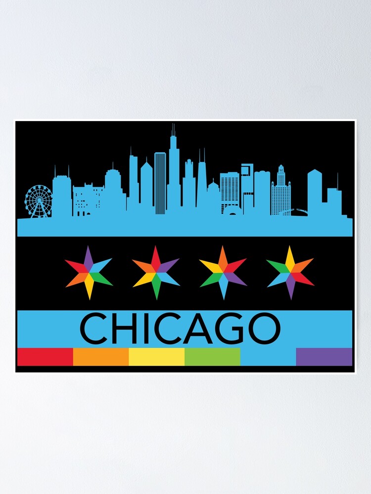 "Chicago Pride Flag" Poster for Sale by Highway24 | Redbubble