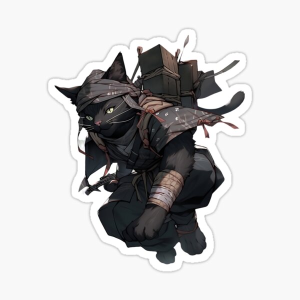 "Ninja Cat" Sticker by llalbin | Redbubble