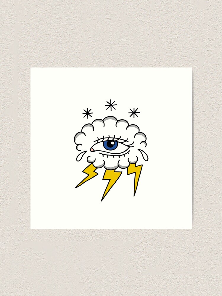 "cloud with eye illustration traditional tattoo flash" Art Print for ...