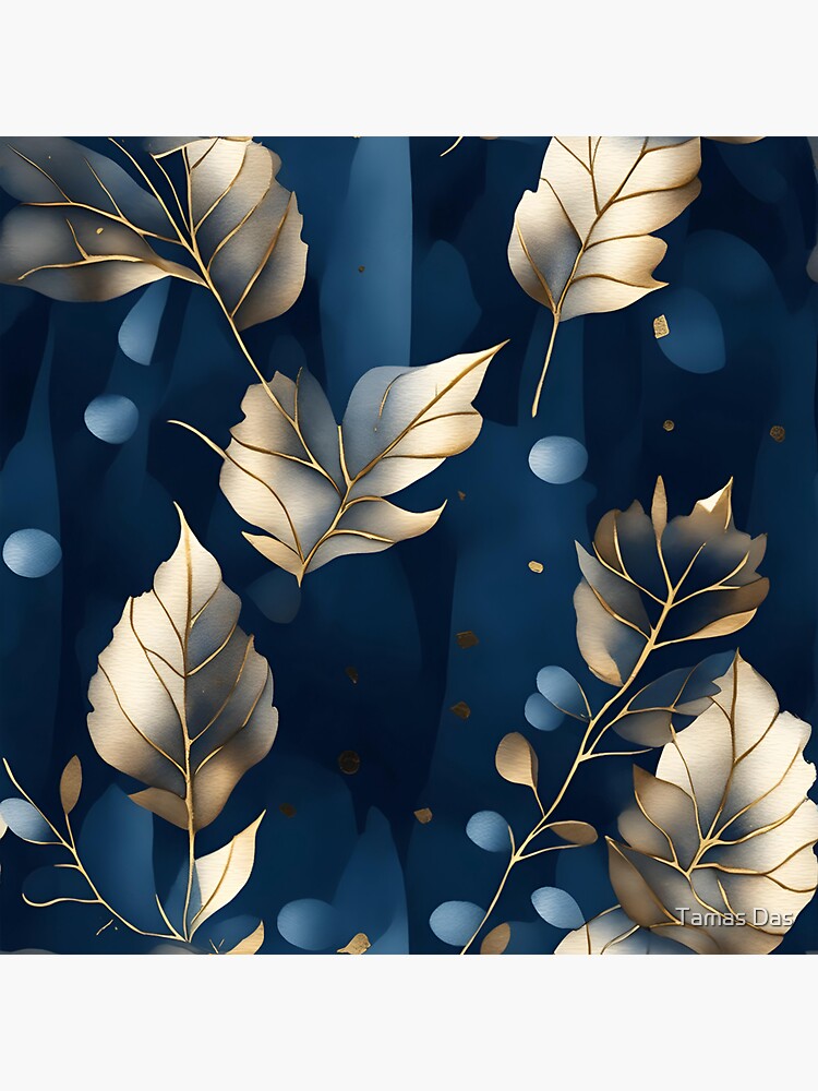 "Navy blue and gold Watercolor Wash Pattern" Sticker for Sale by ...