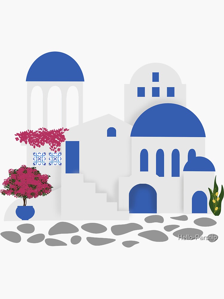 "Santorini, Greece" Sticker for Sale by Hello-Parsnip | Redbubble
