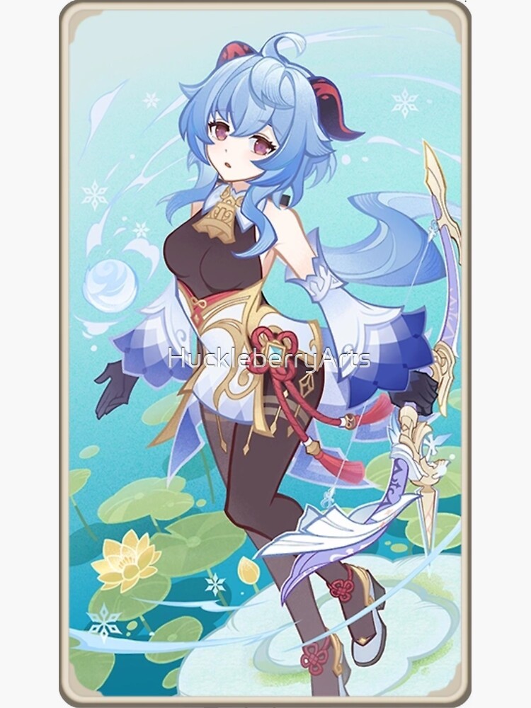 "Genshin Impact Ganyu Card" Sticker for Sale by HuckleberryArts | Redbubble