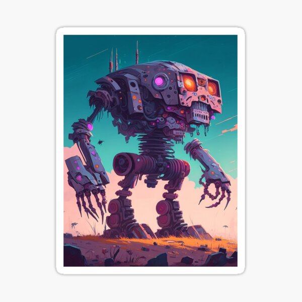 "Savage Skeleton Emopunk Robot" Sticker for Sale by Parmesan-pus ...