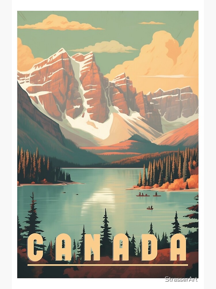 "Vintage Canada travel poster - Stunning design of the North American ...