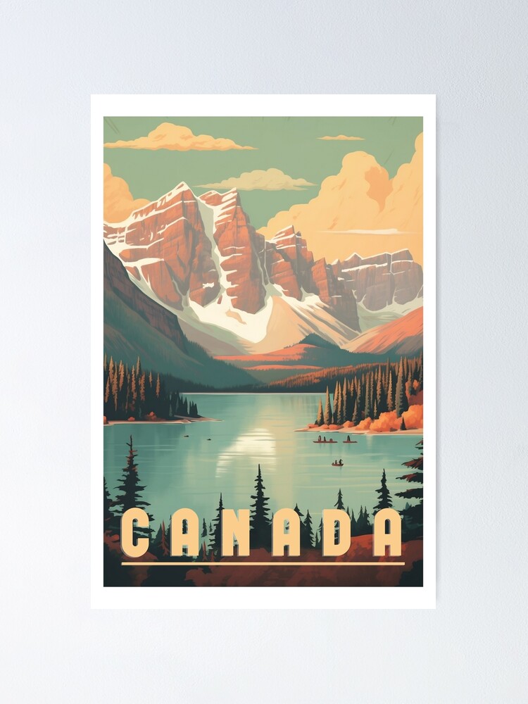 "Vintage Canada travel poster - Stunning design of the North American ...