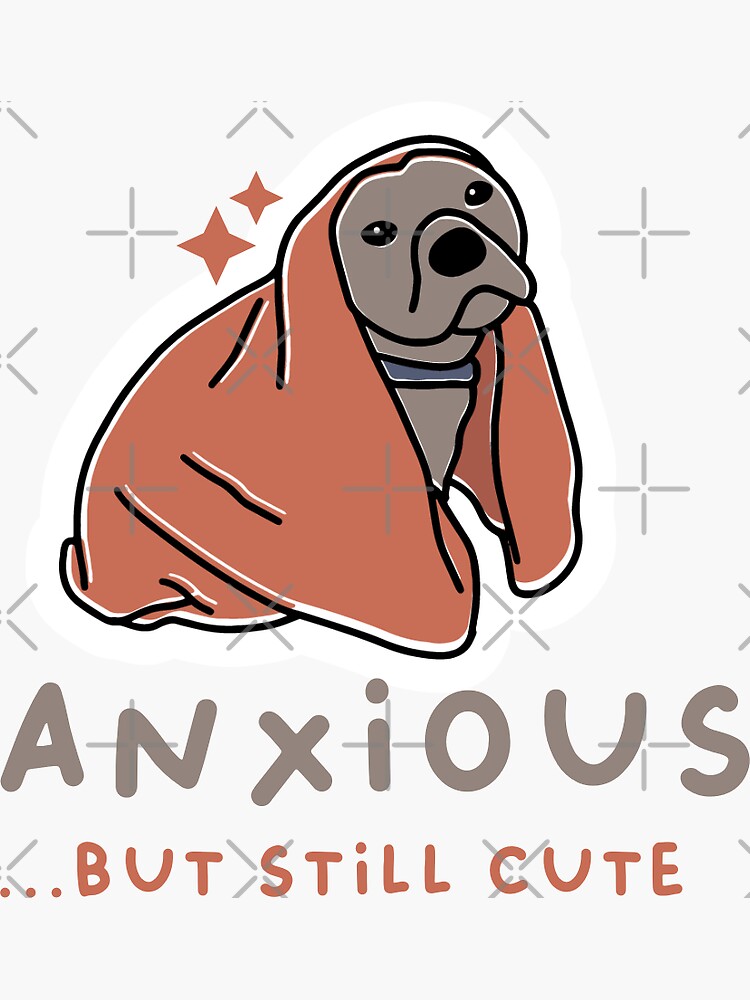 "anxious but still cute - jack the pibble" Sticker for Sale by ...
