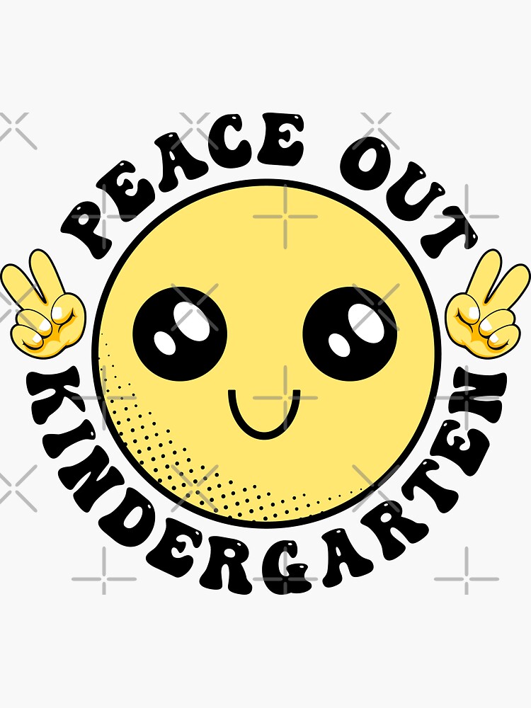 "Peace Out Kindergarten Teacher Kids Retro Last Day Of School" Sticker ...