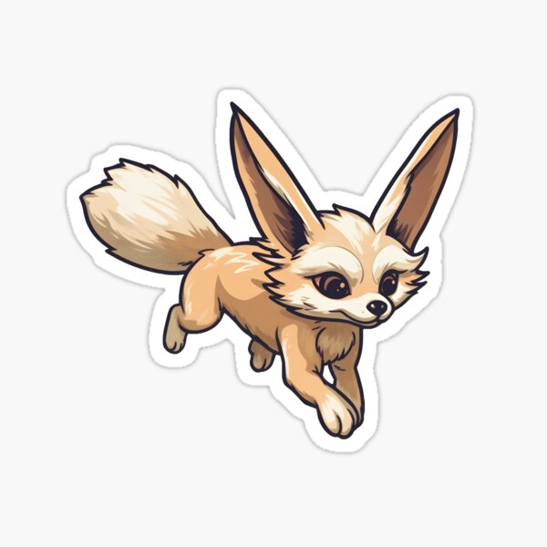 "Cartoony Fennec Fox" Sticker for Sale by The-AI-Artisan | Redbubble
