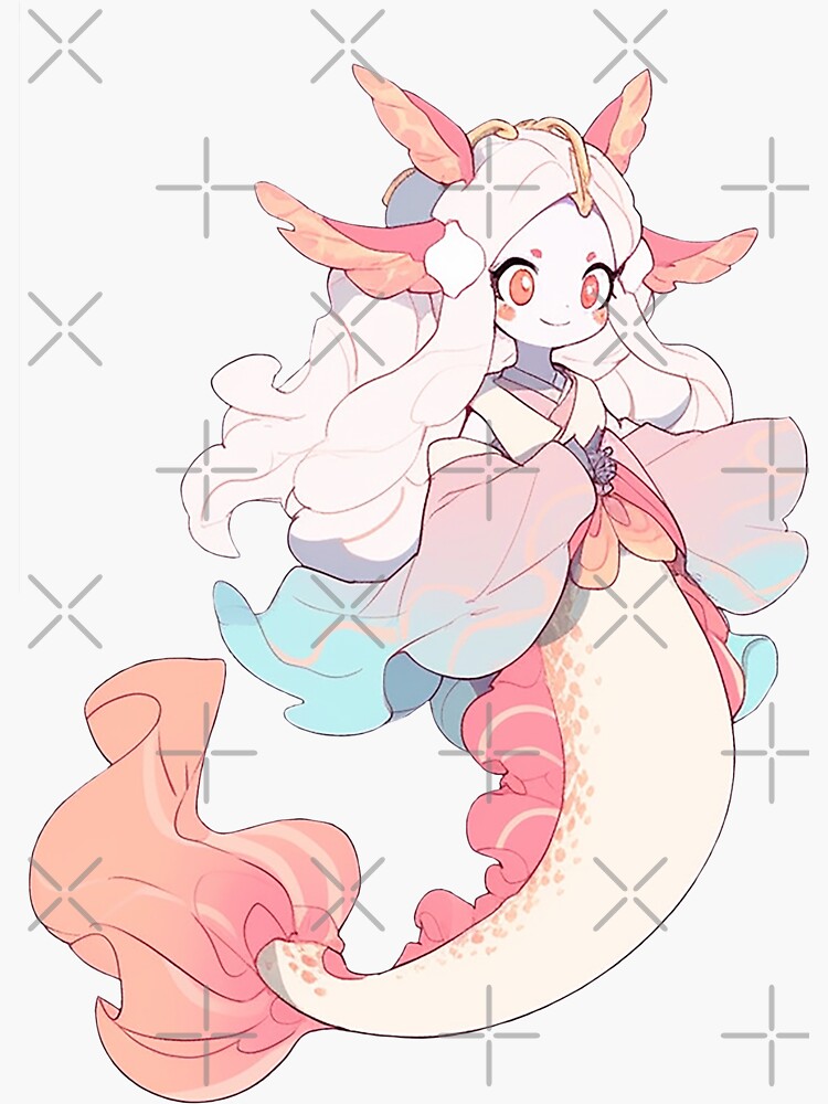 "Maya, axolotl mermaid" Sticker for Sale by A-Artistries | Redbubble