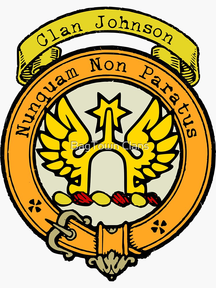 "Johnson Clan Scottish Surname crest" Sticker for Sale by ljrigby ...