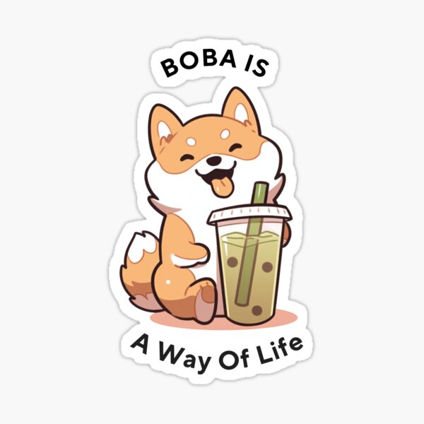 "Boba Shiba" Sticker for Sale by Mannyphy | Redbubble