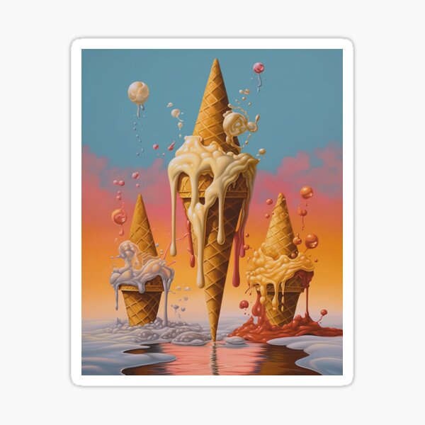 "The Persistence of an Ice Creamery" Sticker for Sale by LiveWLaughter ...