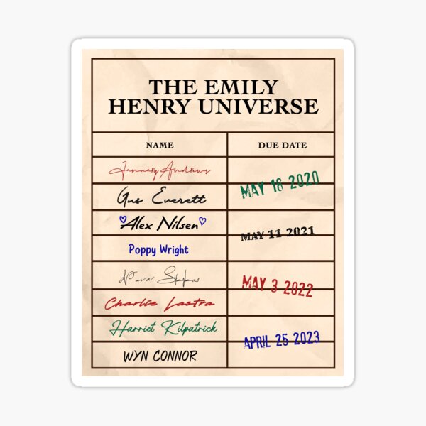 "Emily Henry Books Library Card" Sticker for Sale by abarvdesigns ...