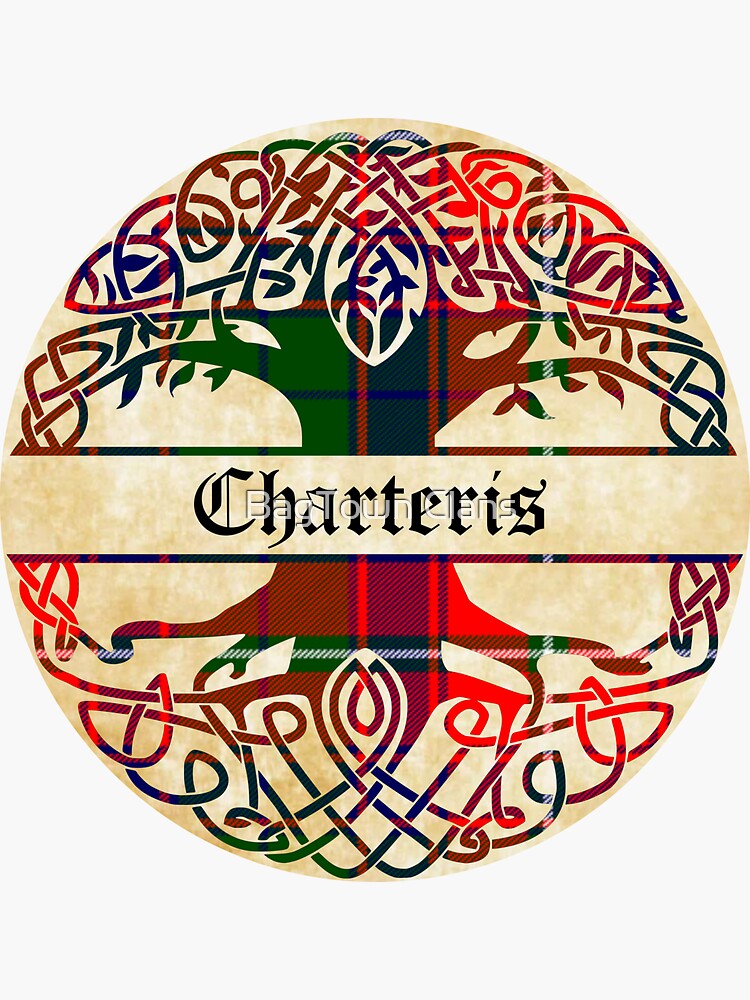 "Charteris Tree of Life Clan Scottish Surname tartan" Sticker for Sale ...