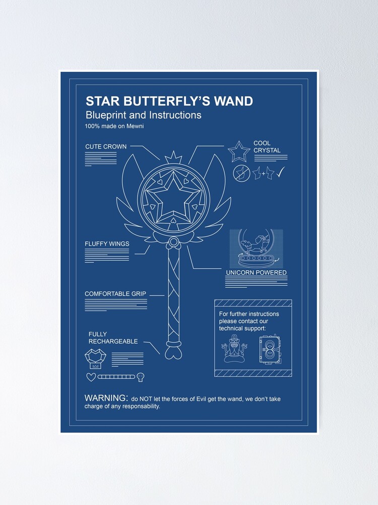 "Wand blueprint" Poster by Ambersonic96 | Redbubble